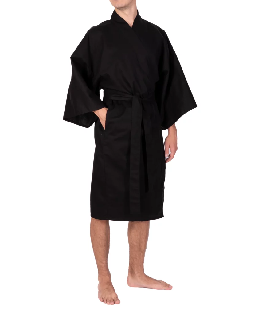Black Shantung Men's Happi Kimono | Tom Dick & Harry