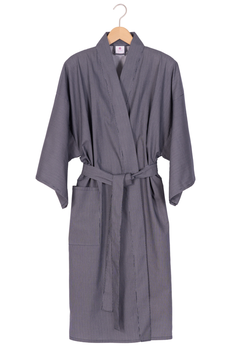 Navy Fine Stripe Men's Happi Kimono | Tom Dick & Harry