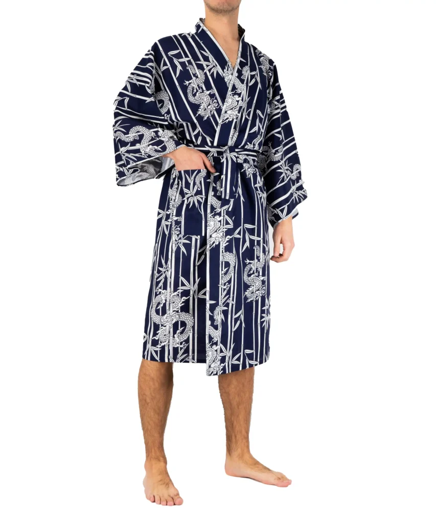 Navy Bamboo & Dragon Men's Happi Kimono | Tom Dick & Harry