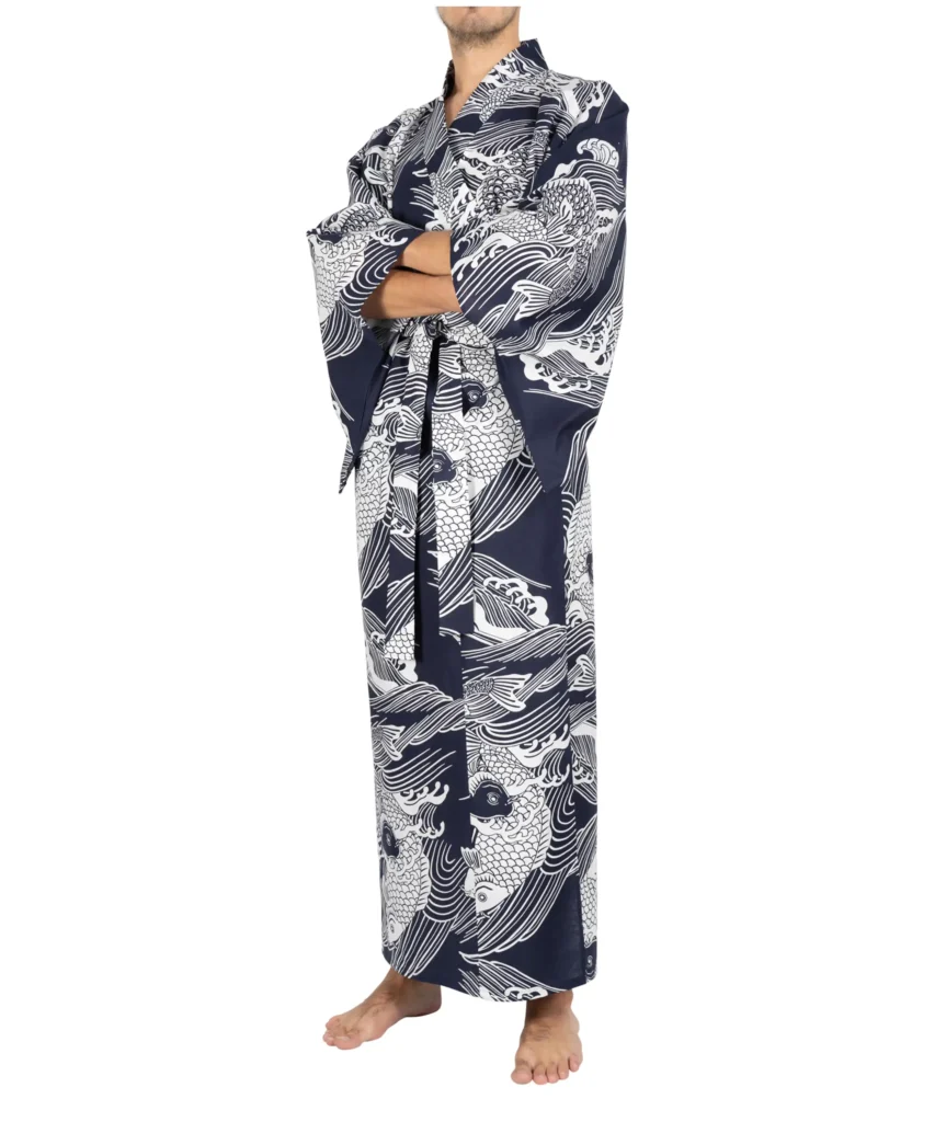 Navy Carp Men's Yukata Kimono | Tom Dick & Harry